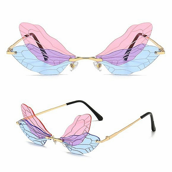 Accessories | Make Offer Fairy Wing Glasses Pink Blue | Poshmark